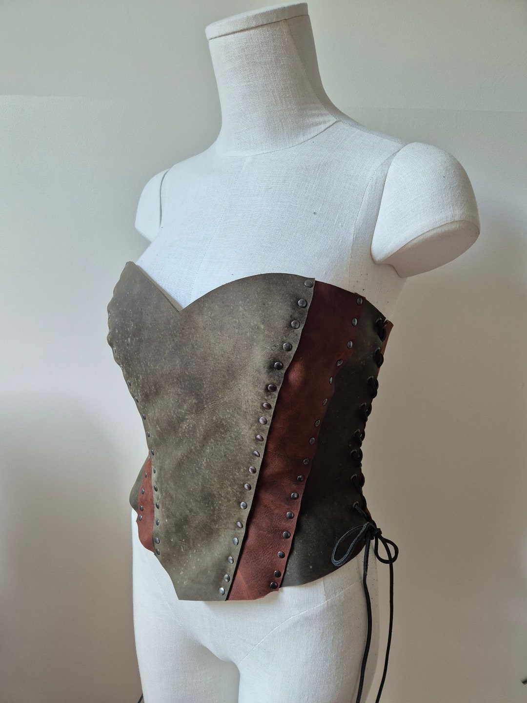 Leather Overbust Corset Top Larp Armor Women Adventurer Cosplay Rogue ...