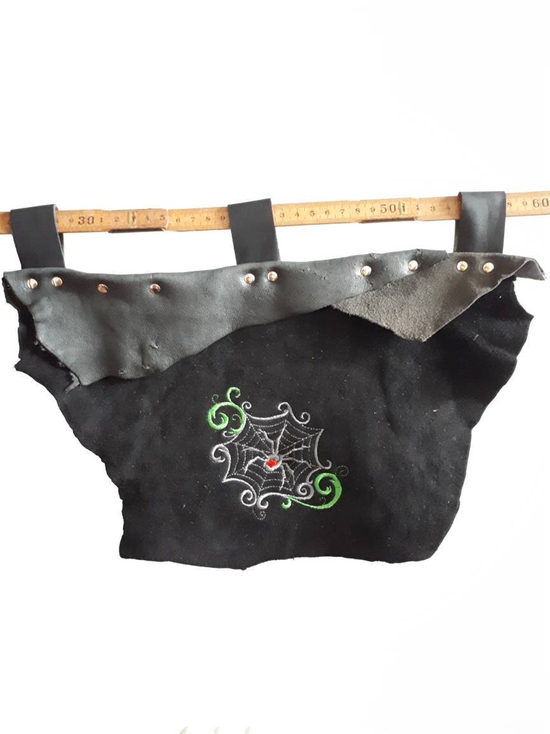 Leather Mini Banner Spider Embroidery Larp Fantasy Clothing Costume ...