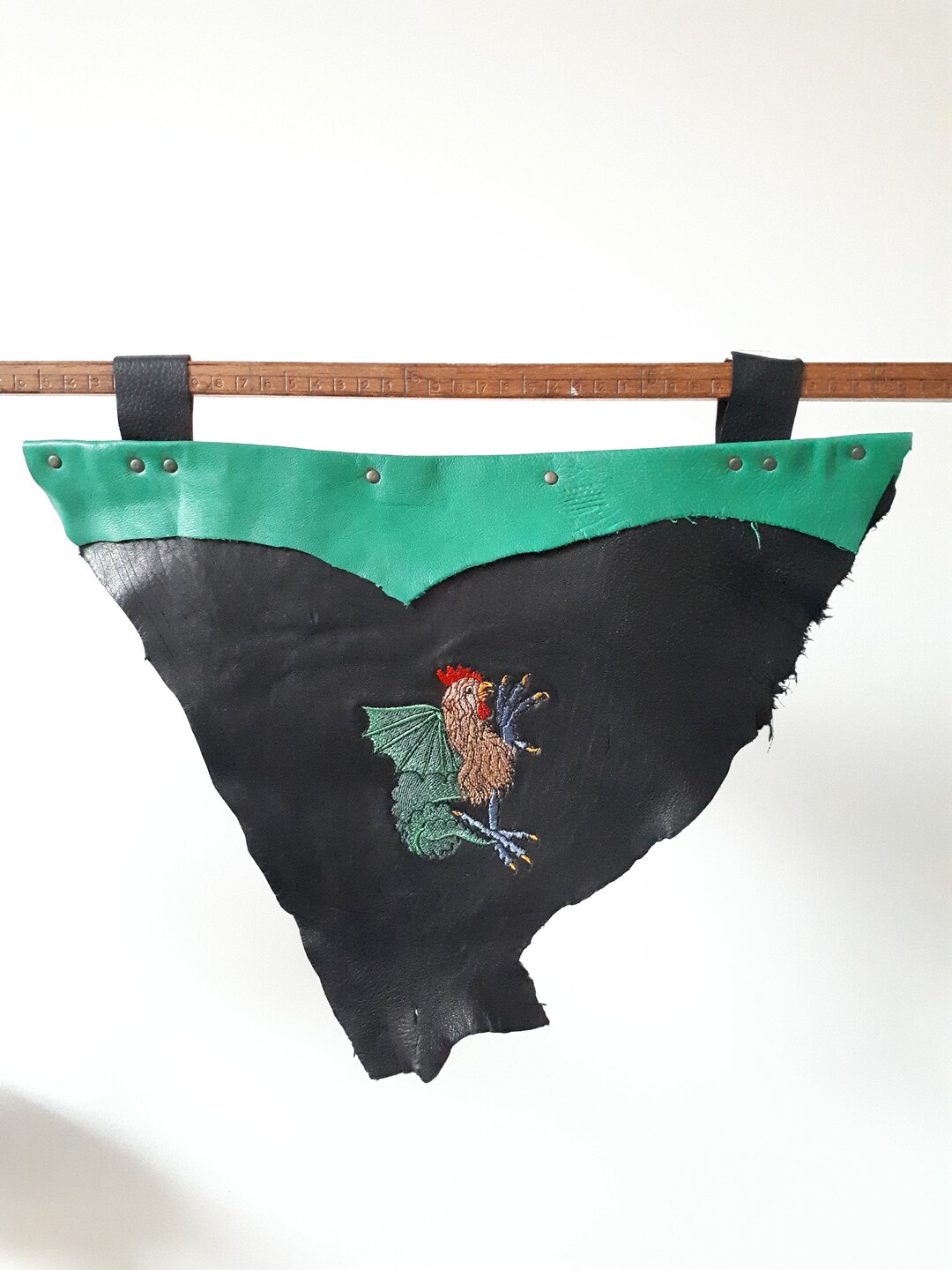 Medieval Clothing Leather Mini Banner With Cockatrice Embroidery ...