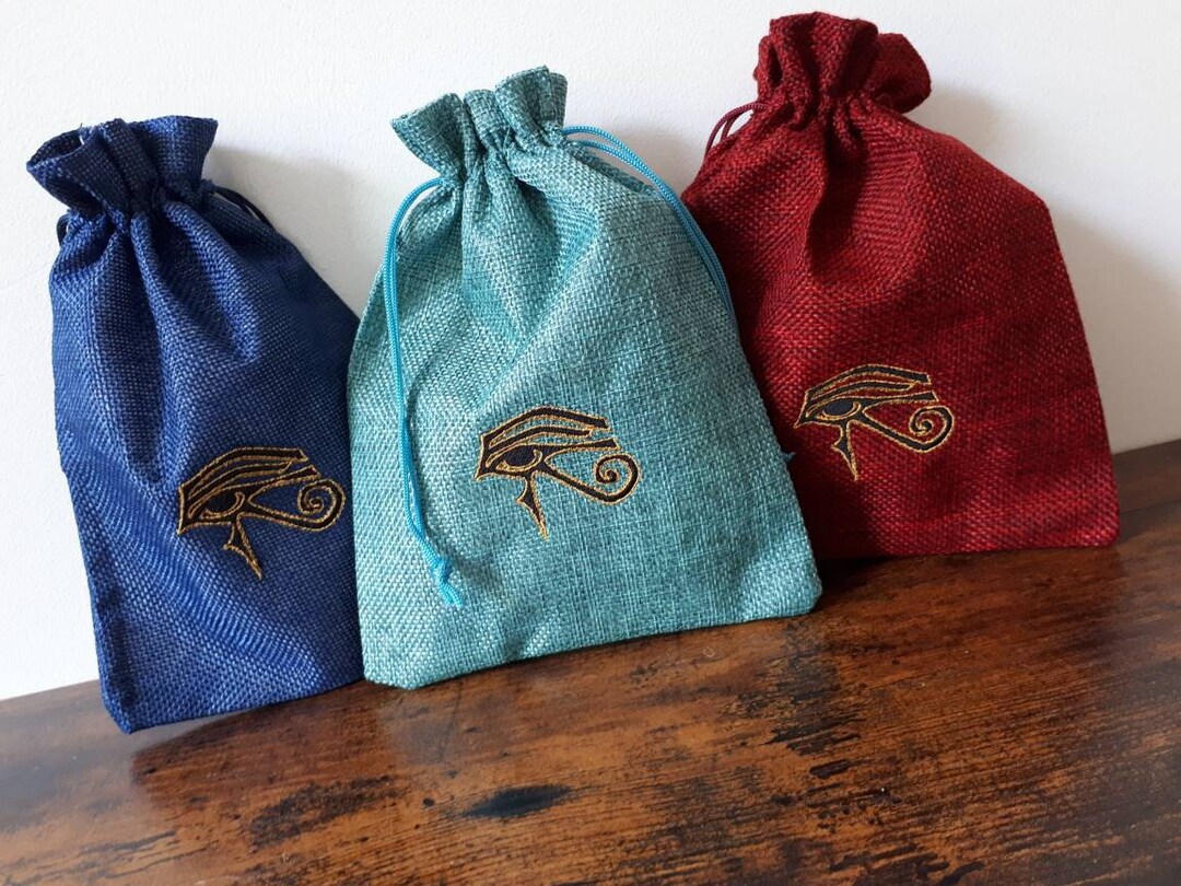 Fabric Larp Pouch Eye of Ra Embroidery Small Dice Bag Dnd Dungeons ...