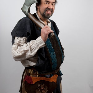 Leather Side Banner for Larp Costume Armor Owl Embroidery Magical ...