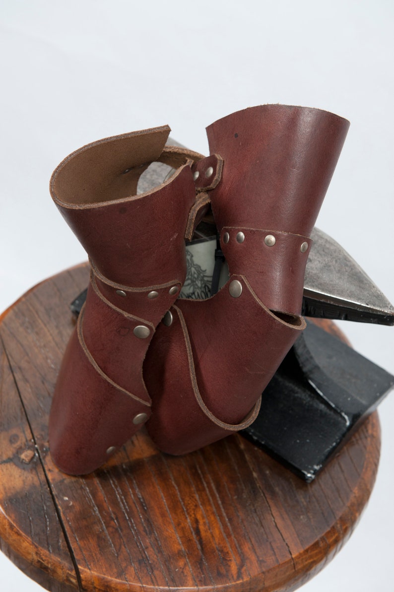 Brown Larp Leather Armor Gauntlets for Warrior Medieval - Etsy