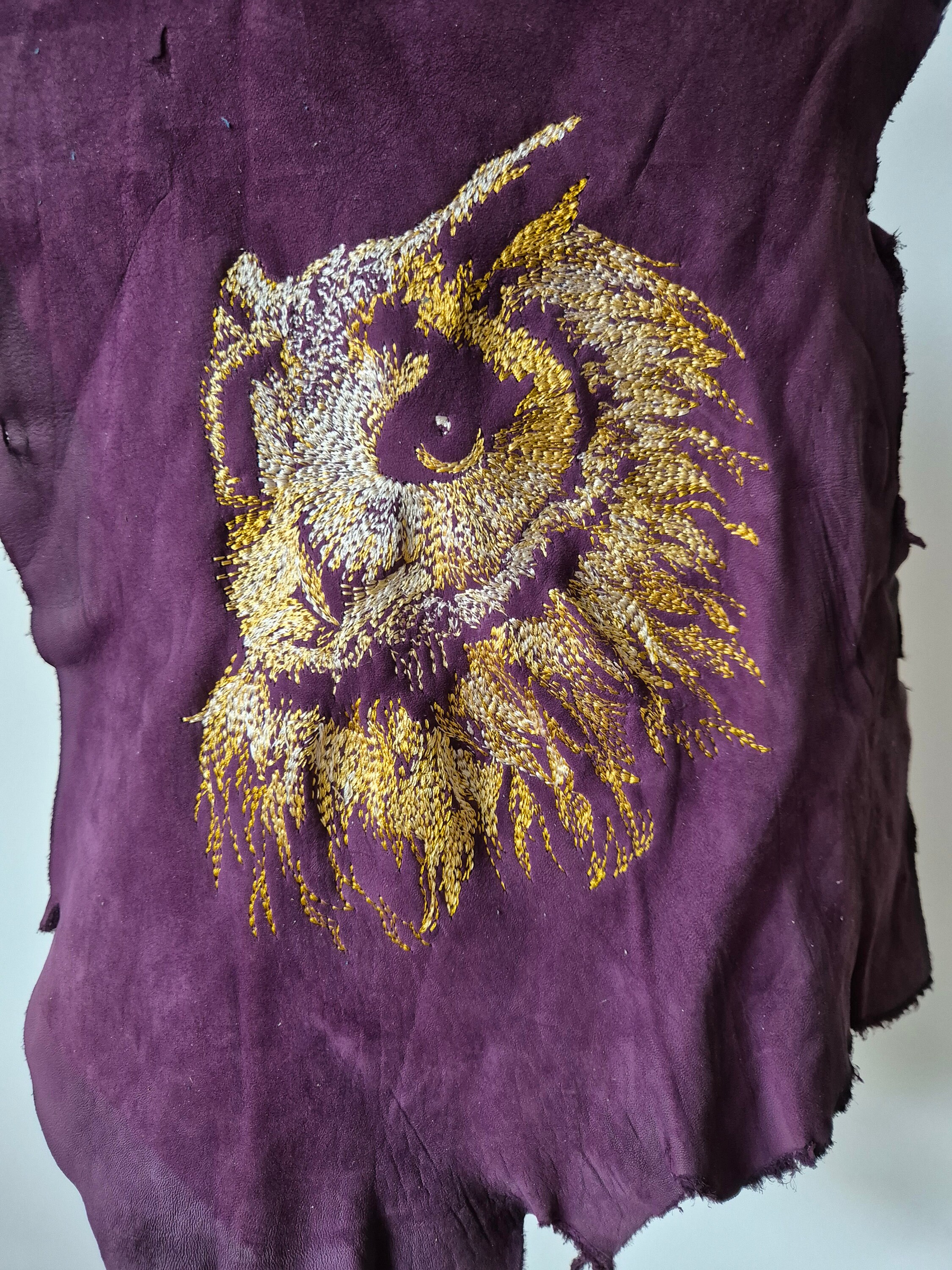 Leather Side Banner for Larp Costume Armor Owl Embroidery Magical ...