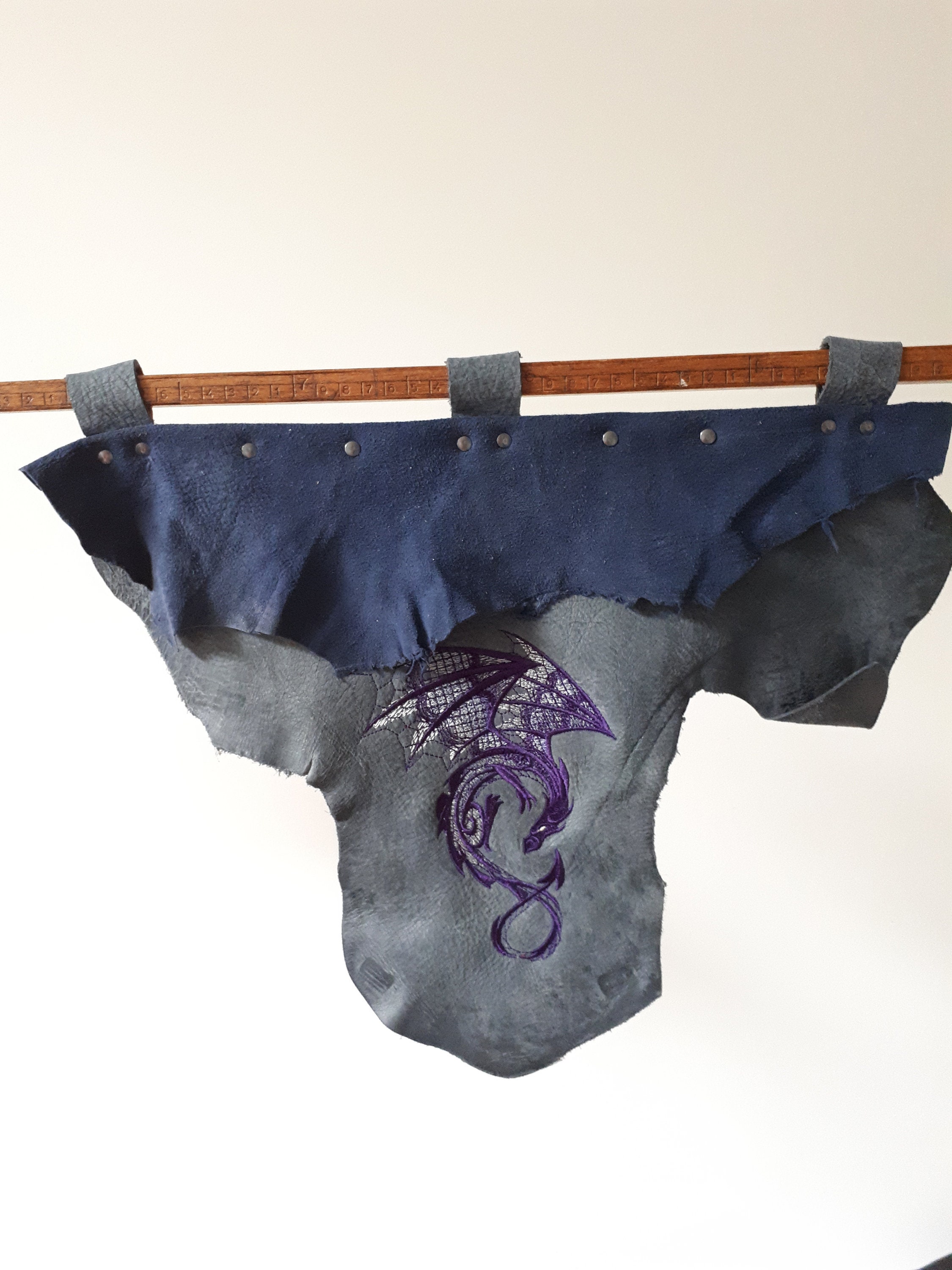 Leather Mini Banner Dragon Embroidery Larp Mage Armor Fantasy - Etsy