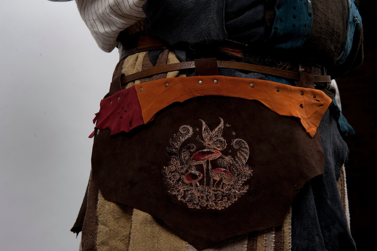 Brown Leather Mini Banner for Larp Costume Armor With | Etsy