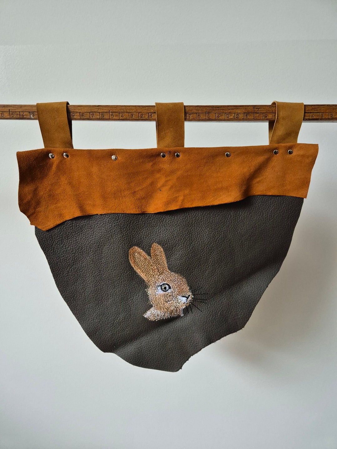 Leather Mini Banner With Hare Embroidery Larp Shaman Armor Lrp Druid ...