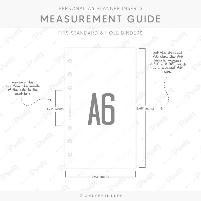 PRINTED Personal A6 My Day Planner Inserts, 30 Sheets, 3.93" X 6.65 ...