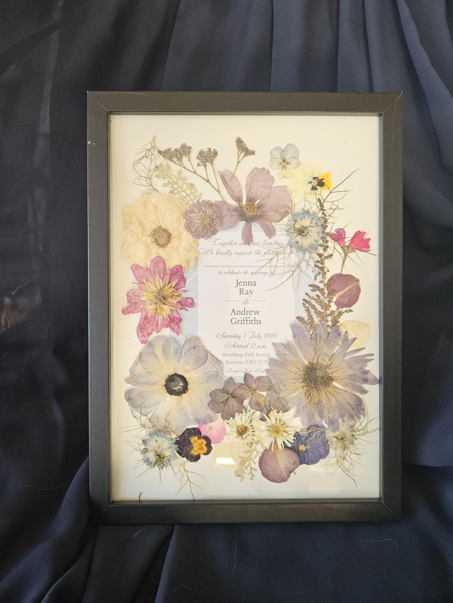 Personalised Wedding Invitation Keepsake With Dried Flowers Handmade ...