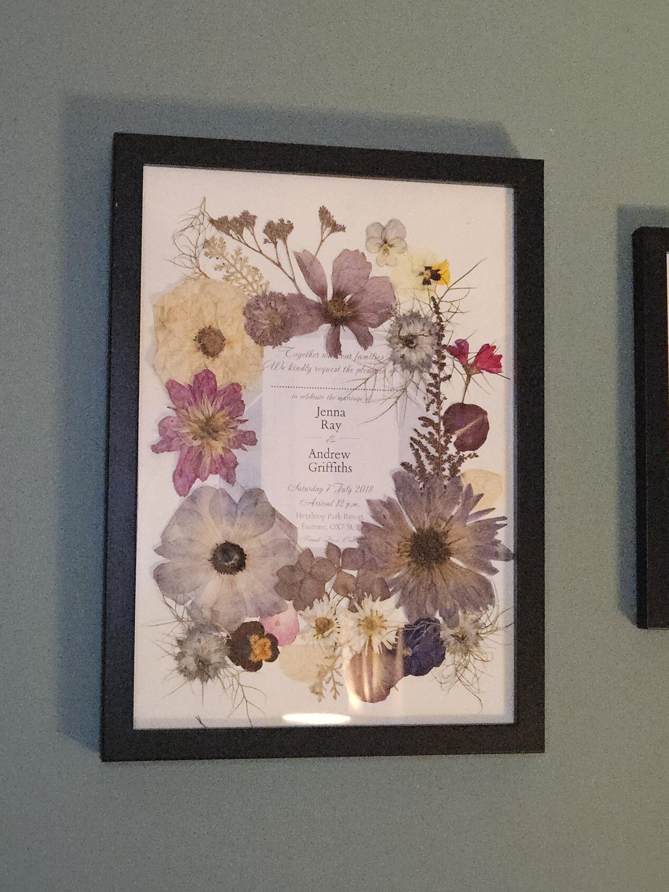 Personalised Wedding Invitation Keepsake With Dried Flowers Handmade ...