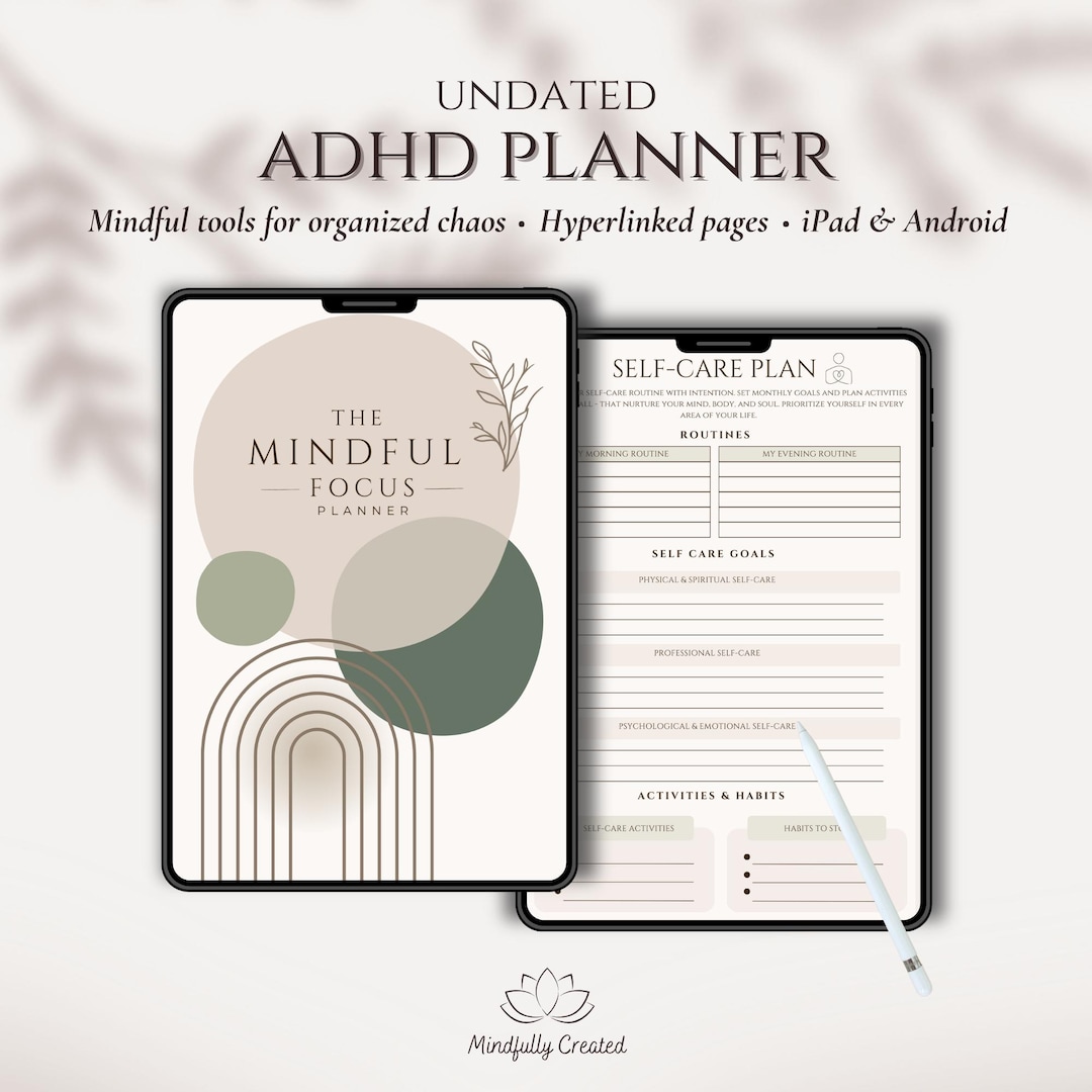 The Mindful Focus Planner | ADHD Digital Planner for Adults | Printable ...