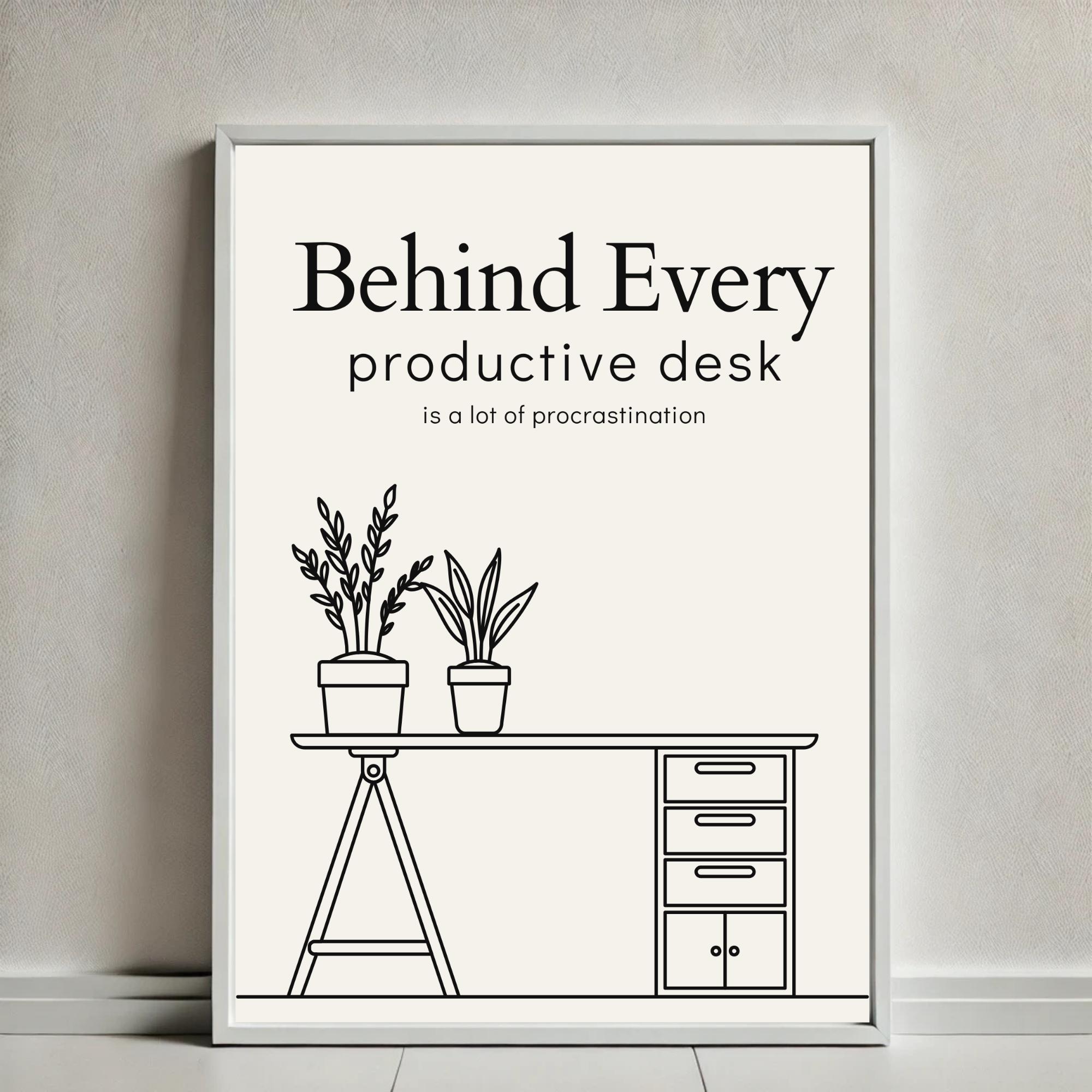 Funny Office Art - Procrastination Humor Poster - Humorous Home Office ...