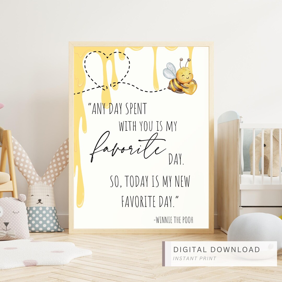 Winnie the Pooh Quote Wall Art - Adorable Kids Nursery Printable - Etsy