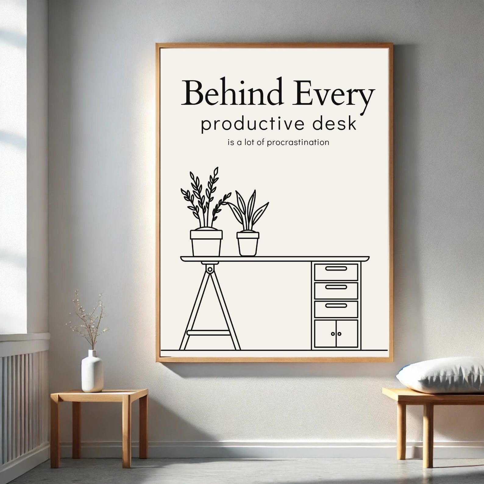 Funny Office Art - Procrastination Humor Poster - Humorous Home Office ...