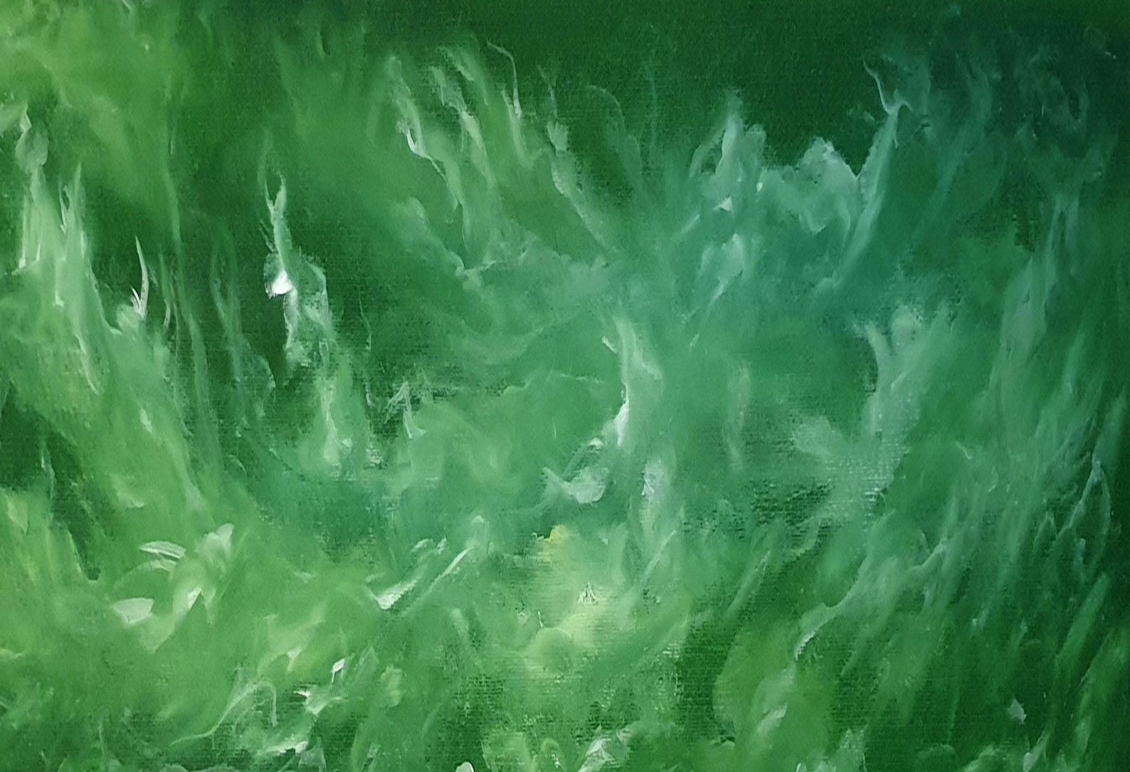 Effervescent Green Skies. Digital Art, Created From the Original Oil ...