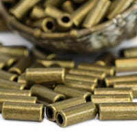 Gold, Industrial Tubular Beads, 9x16 Mm, Long Tubular Metal Beads ...