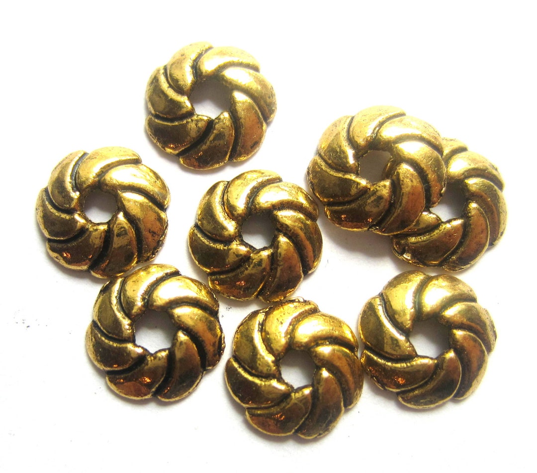 30 Metal Bead Caps Antique Gold 9mm DIY Jewelry Supplies F1068 - Etsy