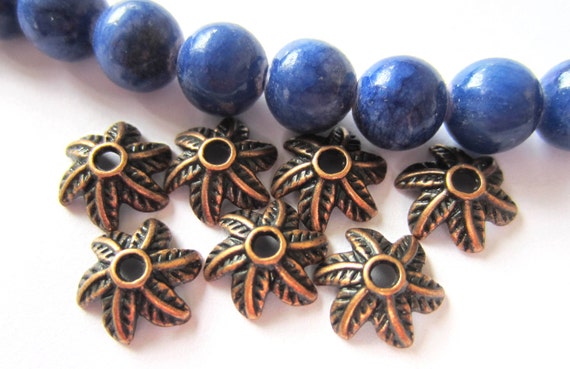 30 Bead Caps Red Copper Leaf Design 11mm No Lead No Nickle - Etsy