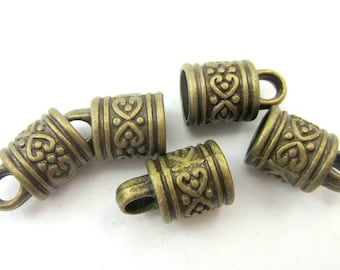 End Caps 100pcs Antique Bronze Brass End Cap Clasp Clips - Etsy