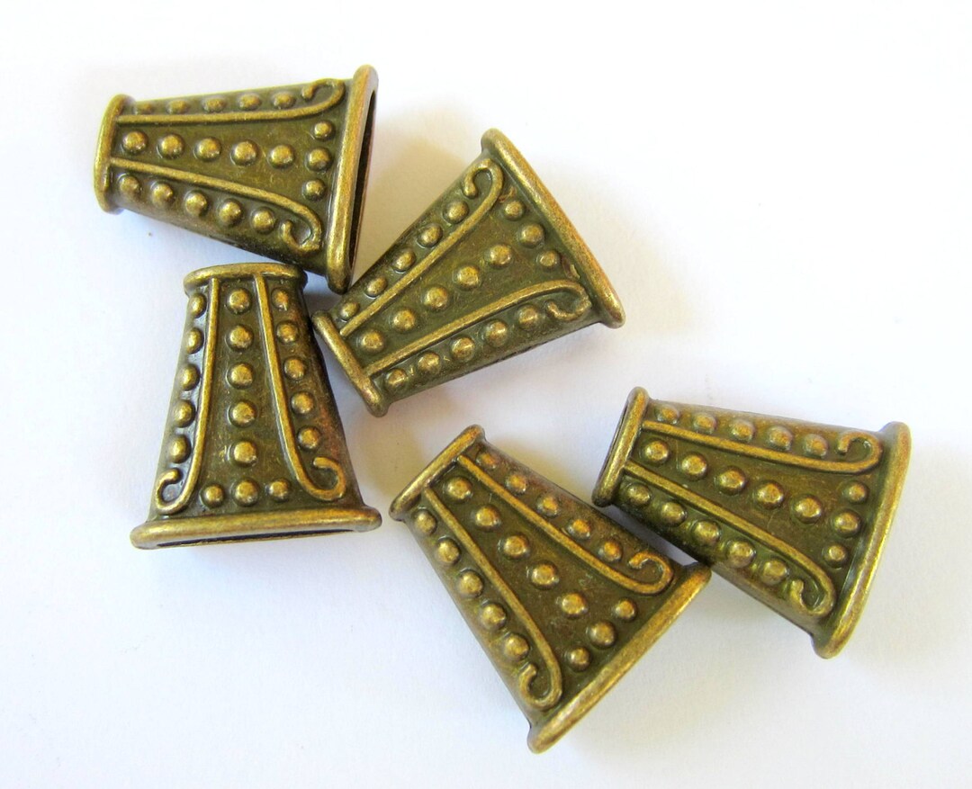 18 Antique Bronze Bead Caps Cone 18mm X16.5mm X 7mm Bronze Jewelry End ...