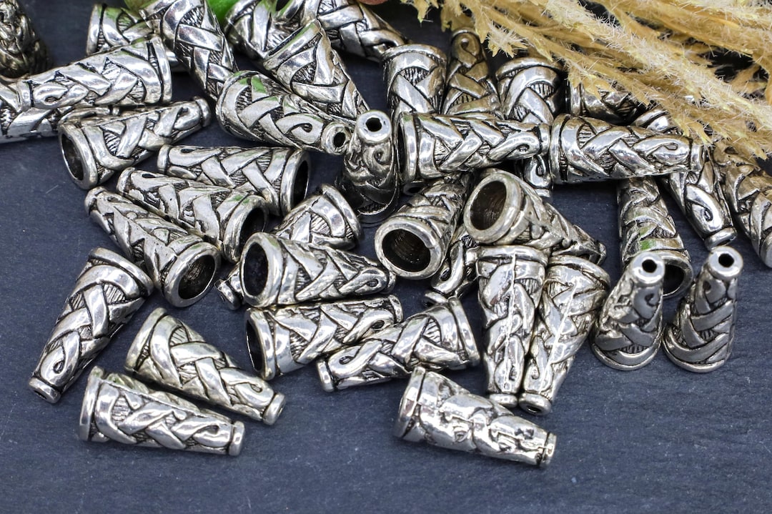 Antique Silver Cone Bead Caps Jewelry Ends Metal Findings 18mm X 18mm X ...