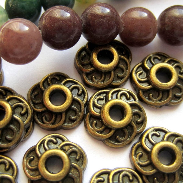 Bronze Bead Caps - Etsy