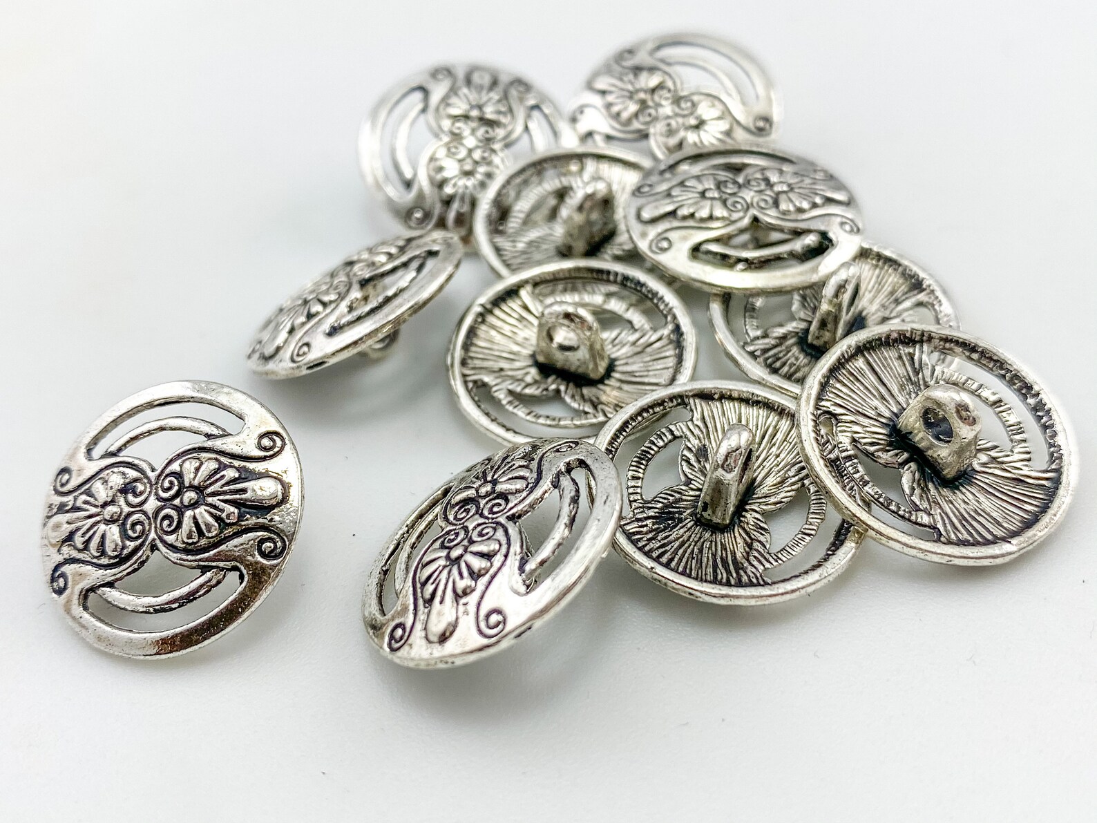 6 Silver Shank Button 18mm Perfect for Leather Wrap - Etsy