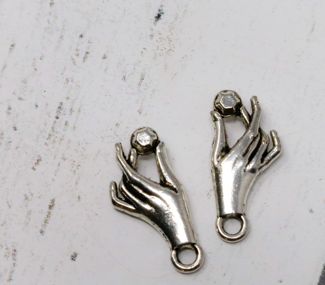 Antique Silver Victorian Hand Charms, Tibetan Style Alloy Hand Pendants ...