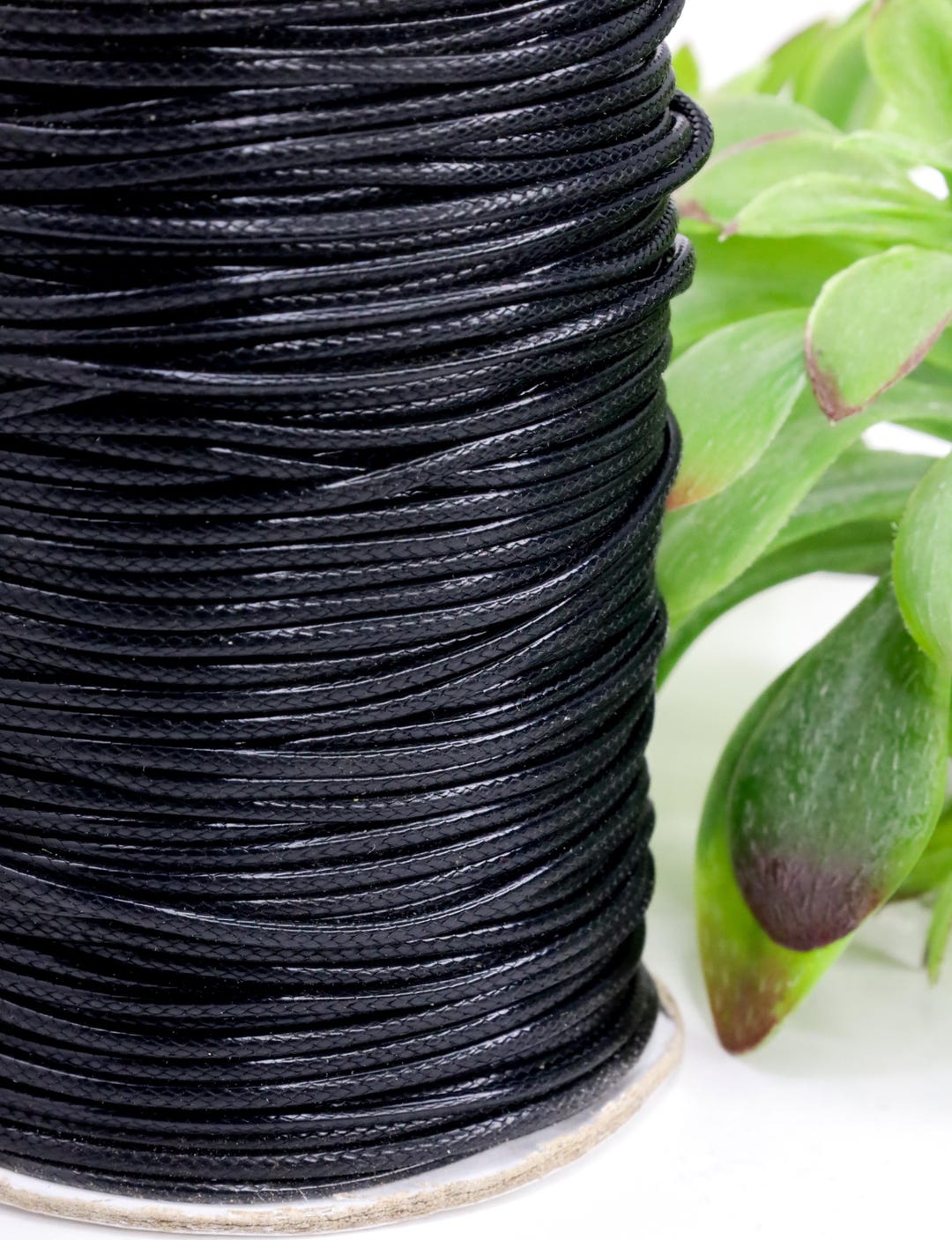 Black Waxed Cotton Cord, 1.5mm Beading Cord, Smooth Macrame String ...