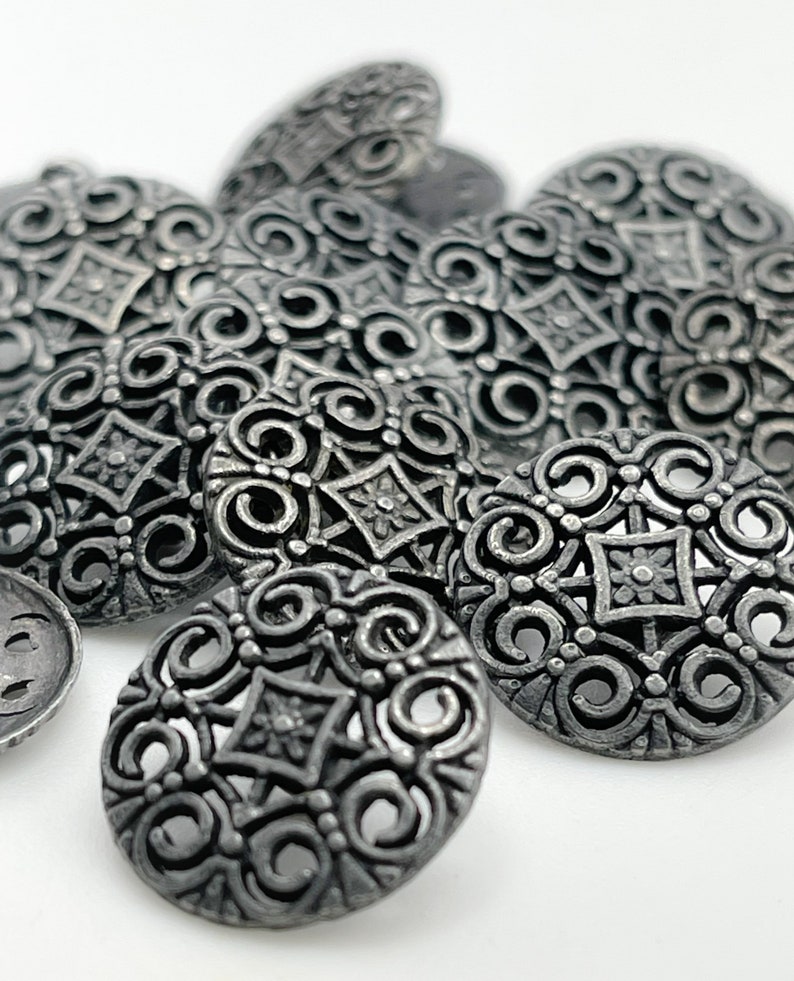 Matte Silver Shank Buttons - Engraved Dome Buttons - Button Closures ...