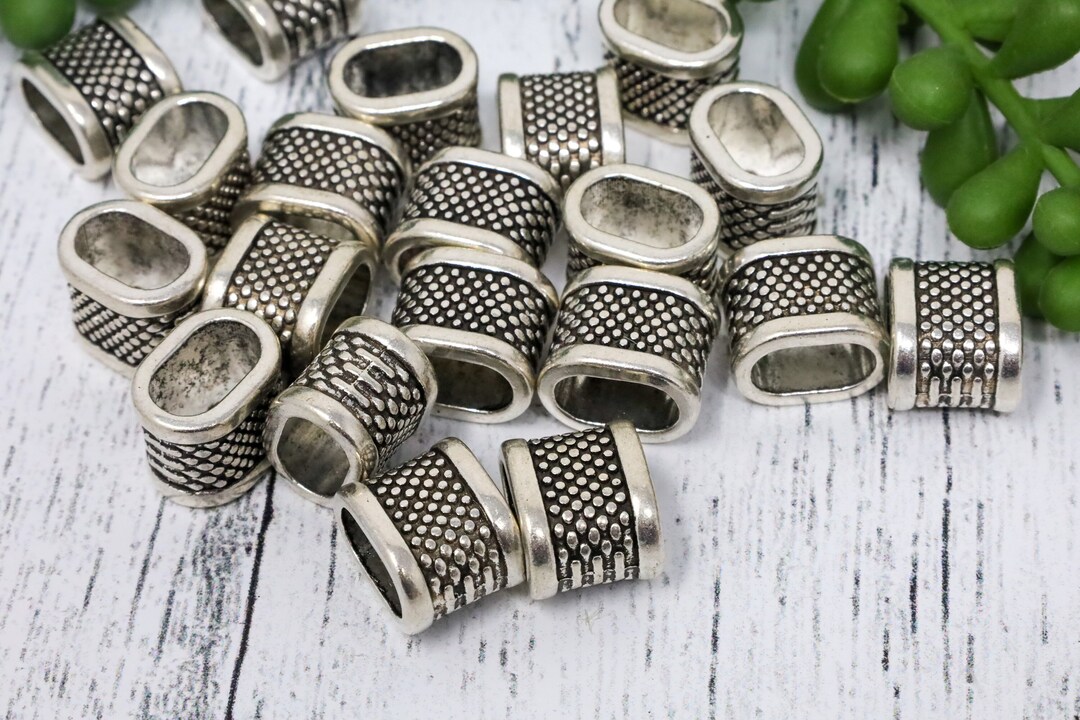 Antique Silver Large Hole Slide Spacers, Slide Beads, Qty 10 - Etsy