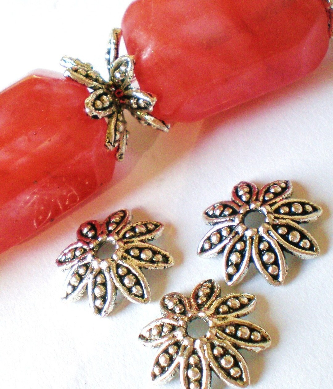 30 Bead Caps Antique Silver Bali Bead Caps DIY Jewelry Supply - Etsy