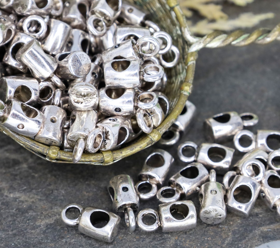 Tube Bead Hangers Jewelry Making Supply Antique Silver Charm Hangers ...