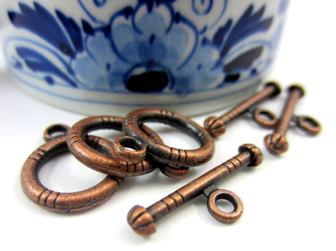 12 Classic Jewelry Toggles Antique Copper Jewelry Findings 15mm X 12mm ...