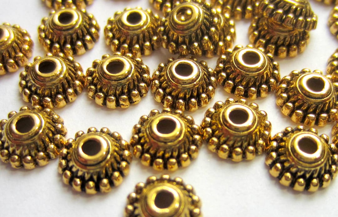 30 Antique Gold Bead Caps Jewelry Making Supplies 8mm Bead Caps - Etsy