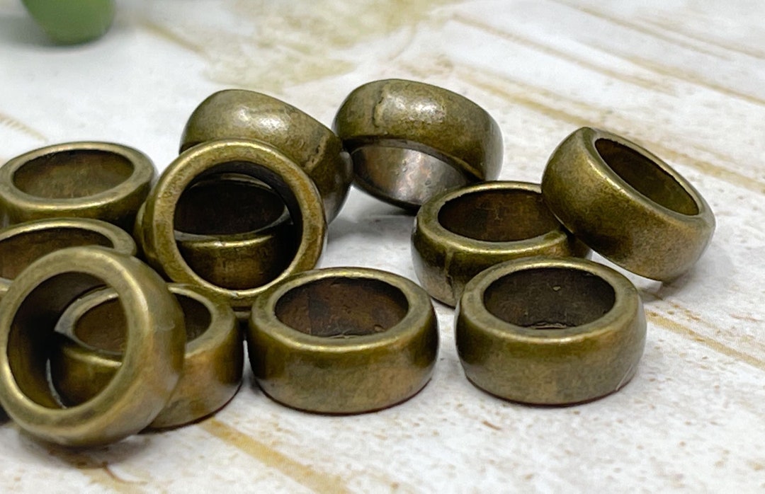 Antique Bronze Round Connector Jewelry Links, Large Hole Connectors for ...