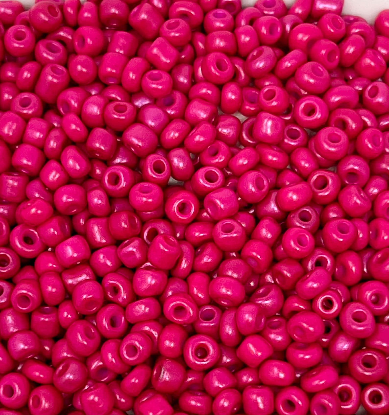 Fuchsia Glass Seed Beads, Opaque Beads, Round, 4-5mm, Hole: 1-3mm ...