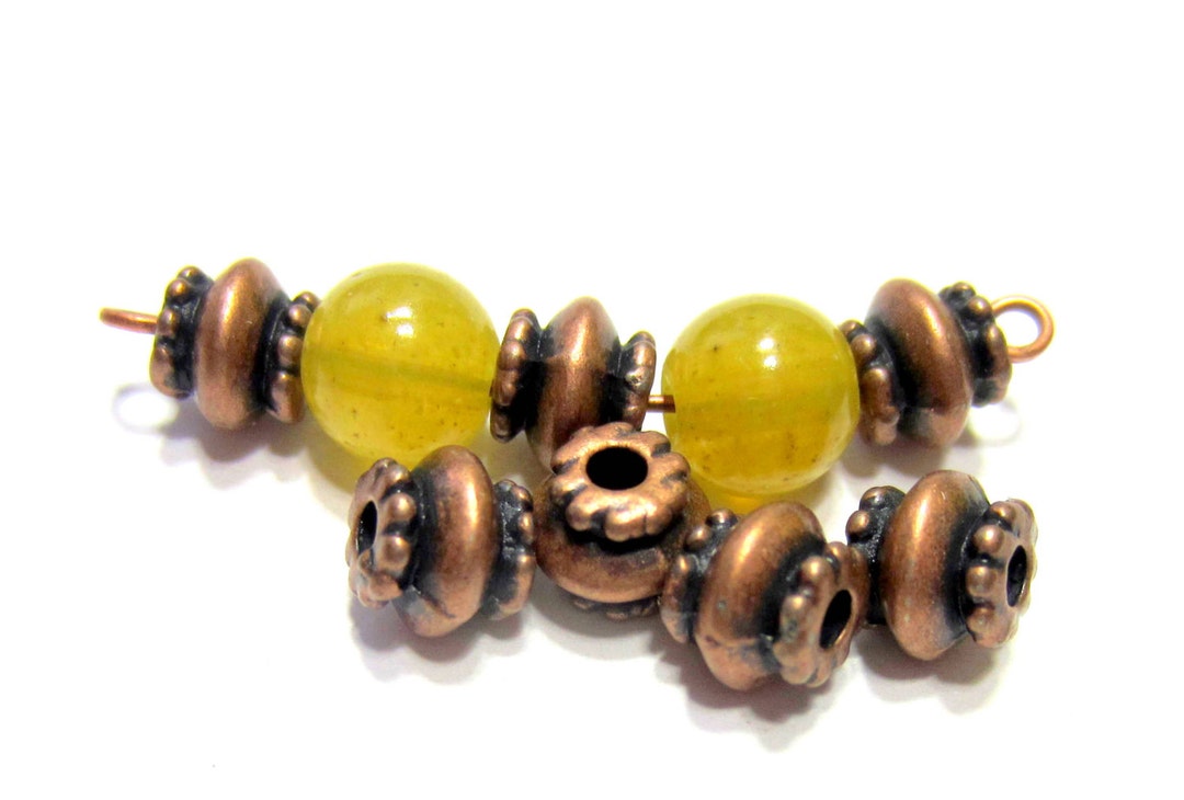 24 Antique Copper Beads Classic Ethnic Style Boho Chic Jewelry Supply ...