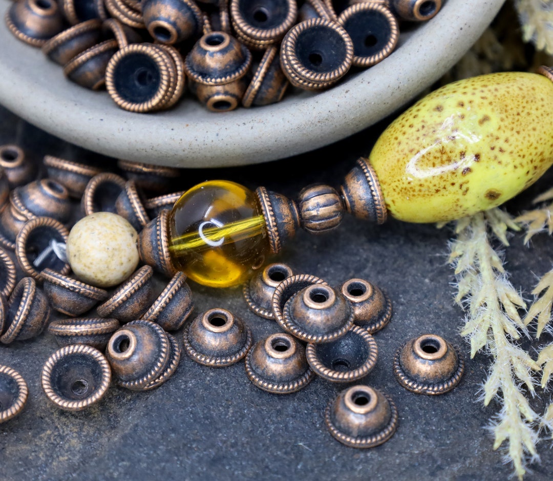 Red Copper 8mm Bead Caps - Metal Bead Caps - Metal Beads - Copper ...