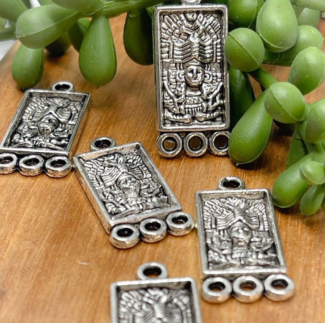 Aztec God Antique Silver Chandelier Earrings, Ethnic Earrings, Qty 6 - Etsy