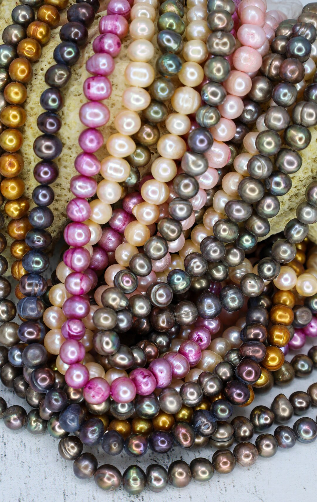 Polished, Dyed Potato Shaped Pearls, Natural Pearl Beads, Pearl Jewelry ...