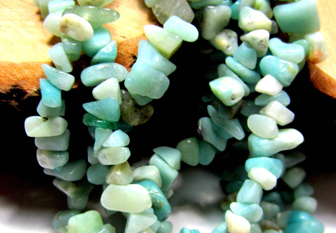 Amazonite Beads Aqua Blue Peruvian Amazonite Chip Beads - Etsy