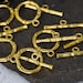 12 Gold T Bar Toggles, Goldbamboo OT Toggle Clasps Connectors for ...
