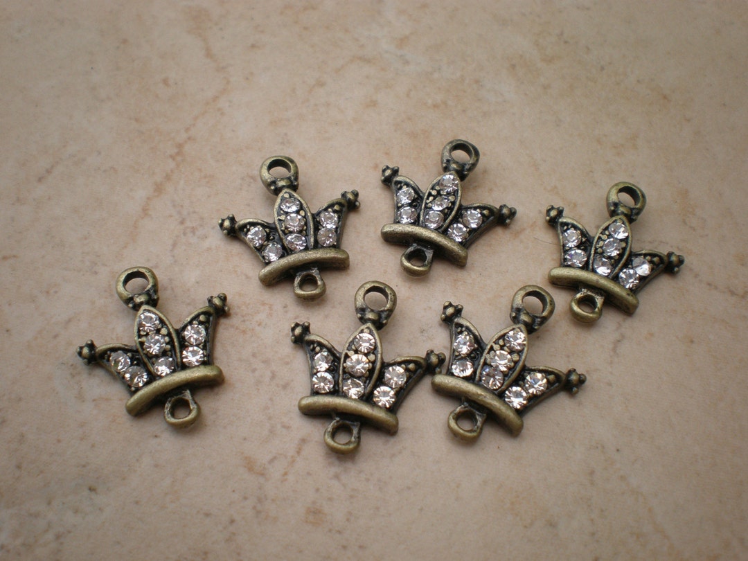 Bronze Princess Crown Connectors Qty 6 - Etsy