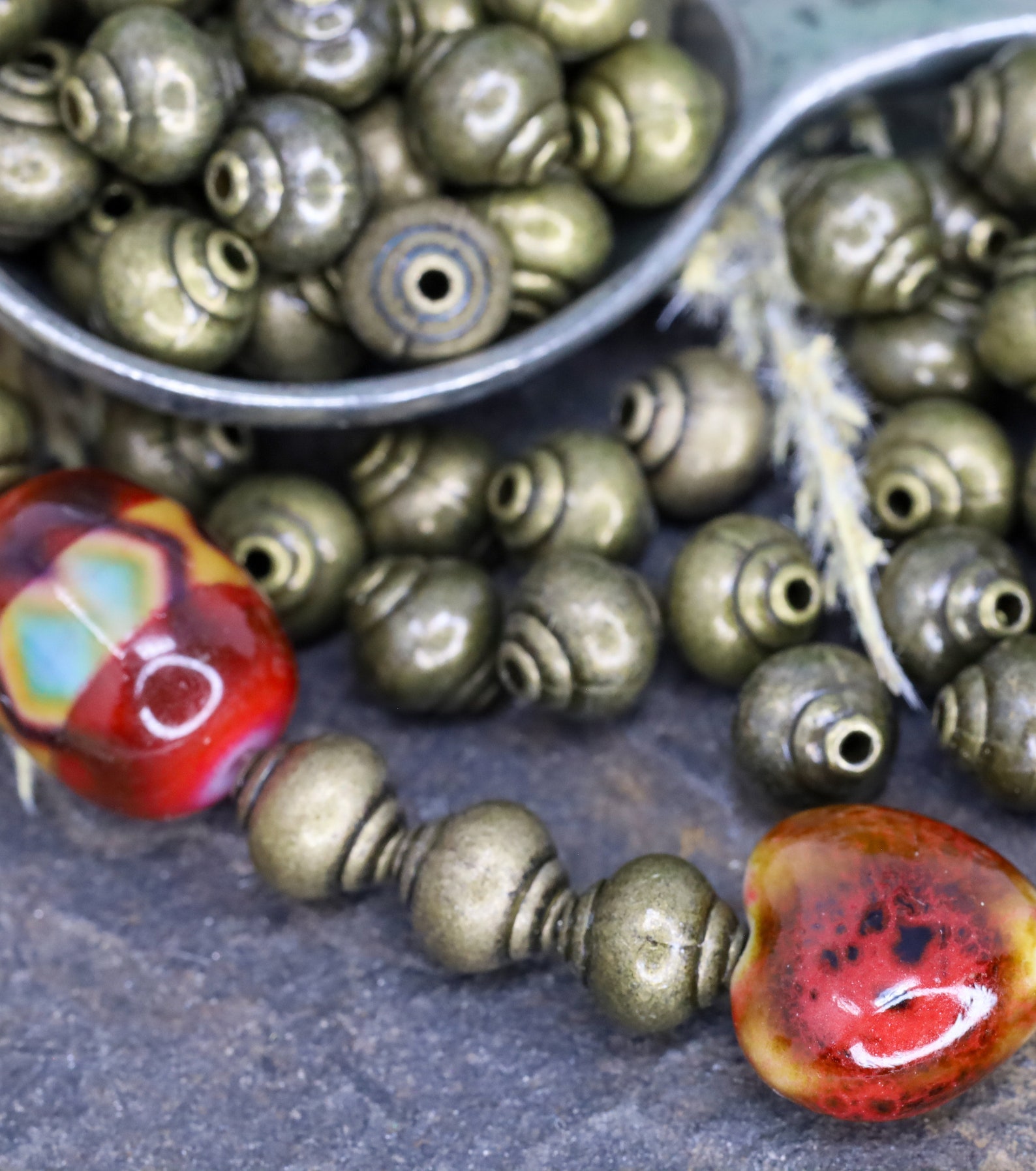 Tibetan Style Bronze Spacer Beads - Lantern Beads, Antique Bronze Metal ...