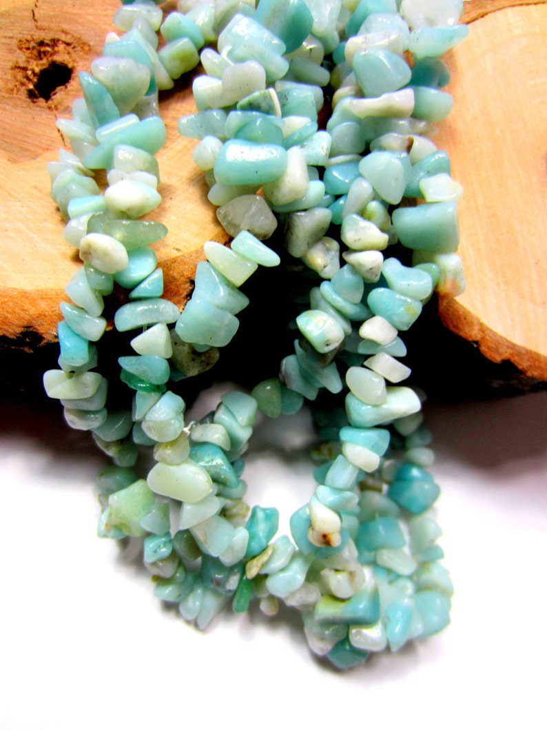 Amazonite Beads Aqua Blue Peruvian Amazonite Chip Beads - Etsy