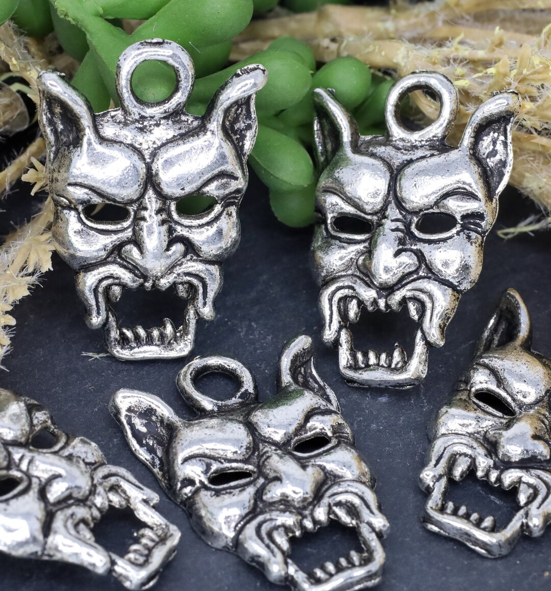 Antique Silver Screaming Devil Pendant - Pagan Jewelry Pendants ...