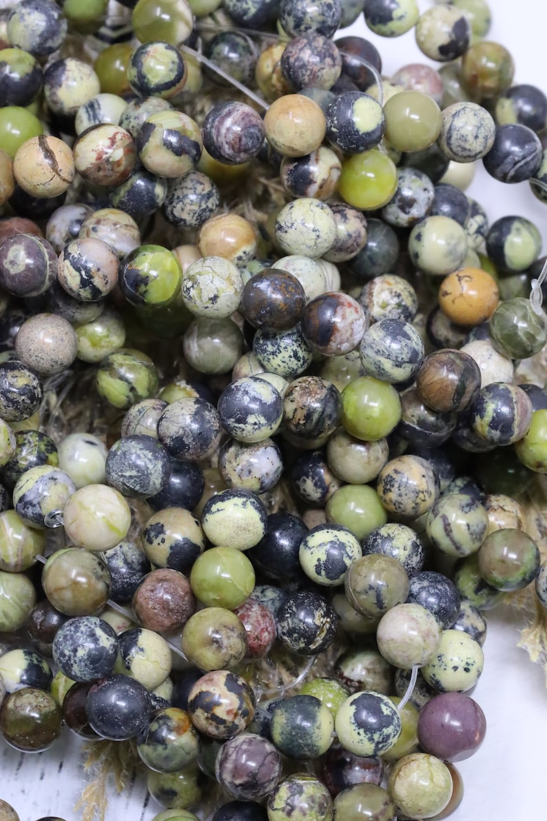 Green Jade Beads, Polished Round Natural Gemstone Rounds With Smooth ...
