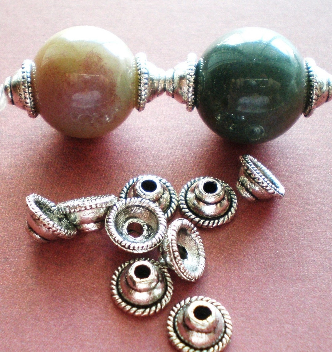 Silver Bead Caps Metal Jewelry Craft Bead Caps 10mm X 5mm Qty 30 - Etsy