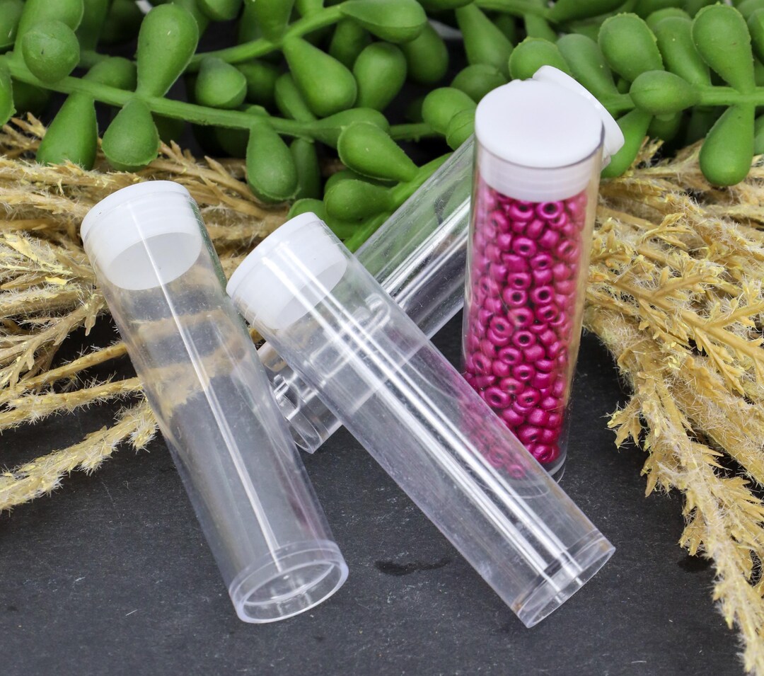 Clear Plastic Tube Bead Containers With Lid - Storage Jar - Tube ...