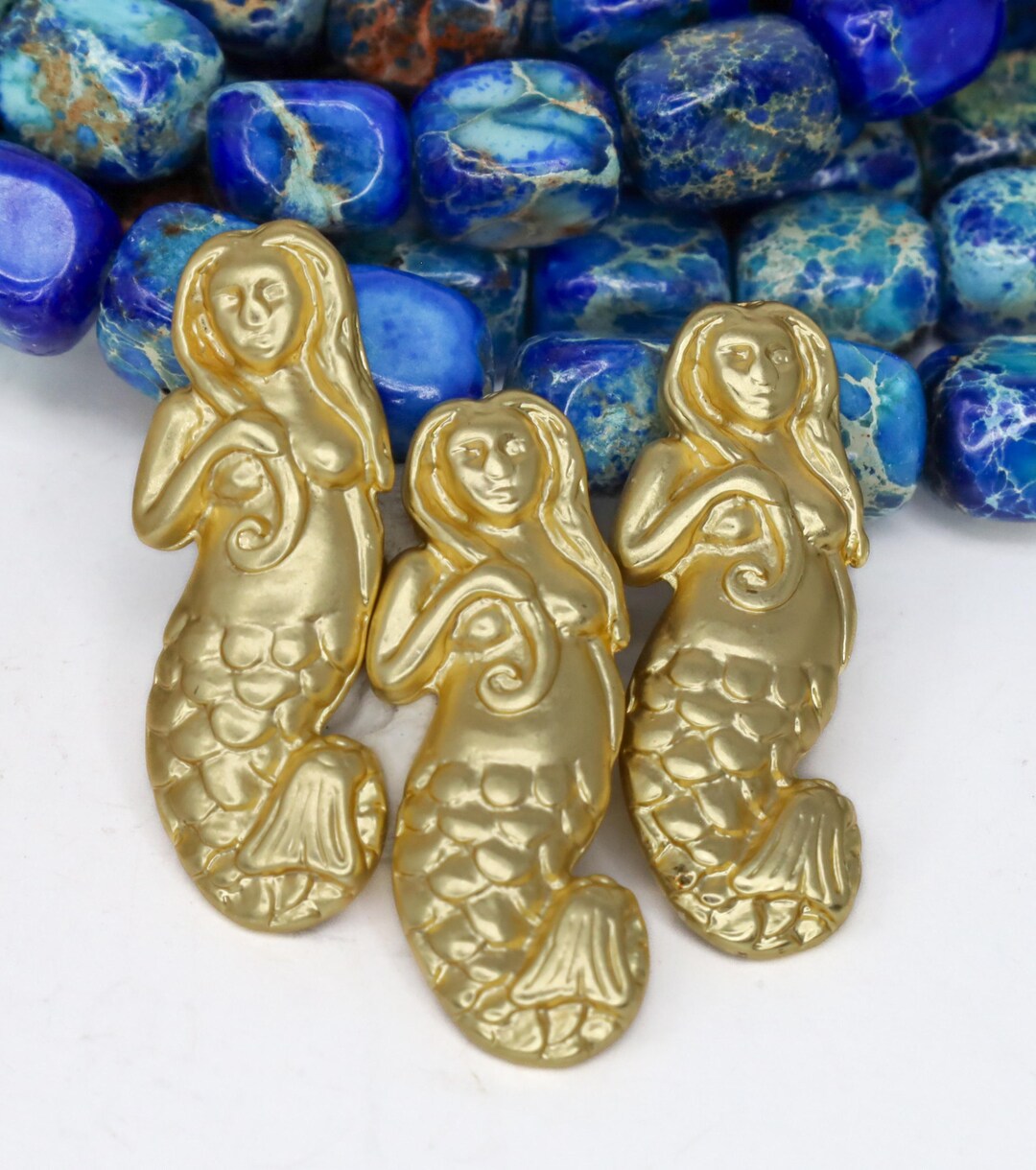 Matte Gold Mermaid Shank Buttons, Sewing Buttons for Coastal Crafts ...